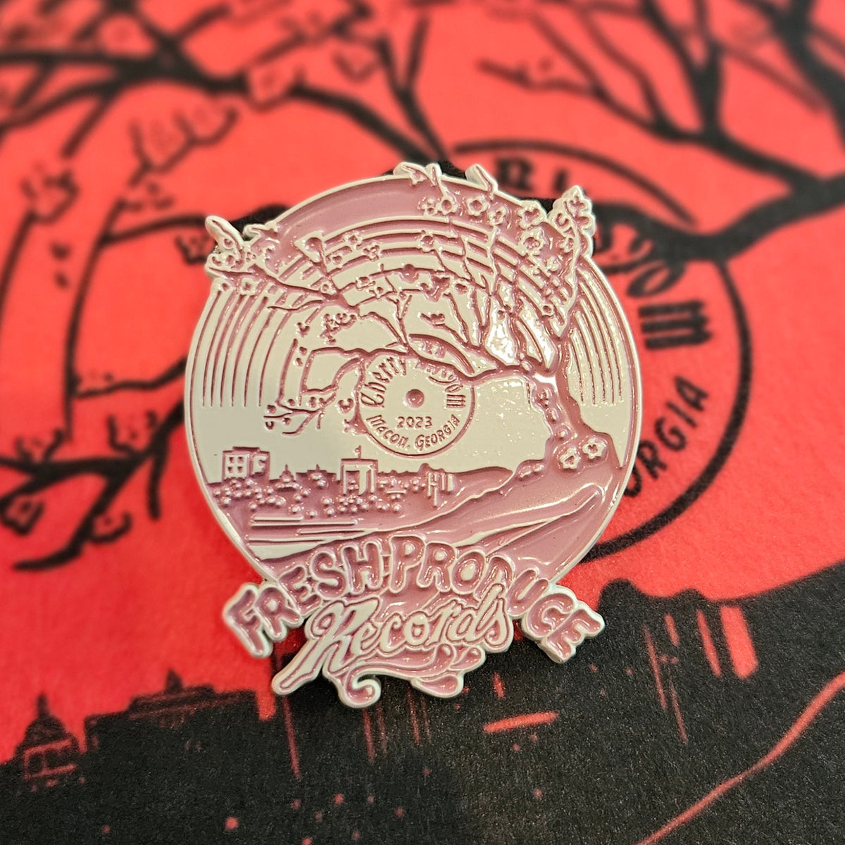 Fresh Produce Records Enamel Pin - Cherry Blossom Design – Fresh ...