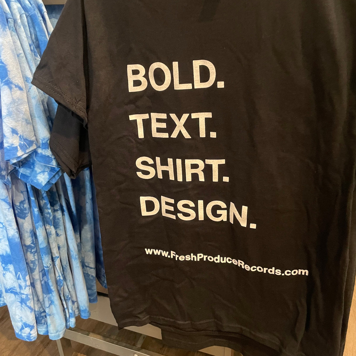 BOLD TEXT Fresh Produce Records Store Shirt – Fresh Produce Records Macon